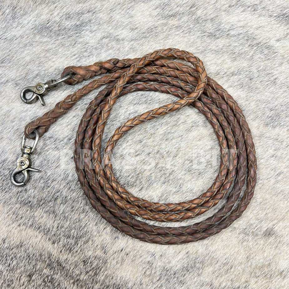 Round Braided Leather Barrel Reins – Brassy Bit Tack