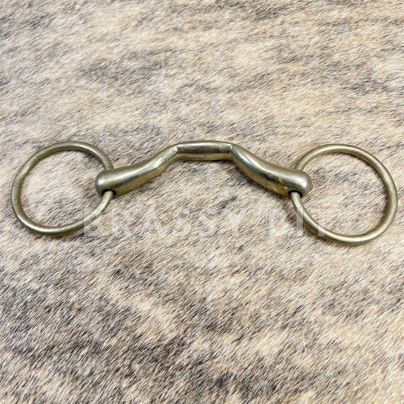 4.5″ Custom Conrad Style Ported English Snaffle – Brassy Bit Tack