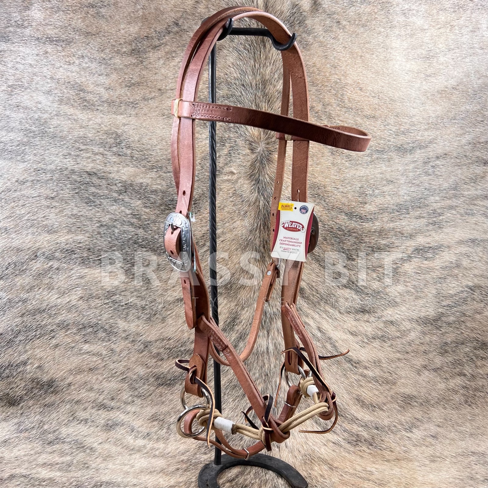 Weaver Draft Horse Leather Justin Dunn Bitless Bridle – Brassy Bit Tack