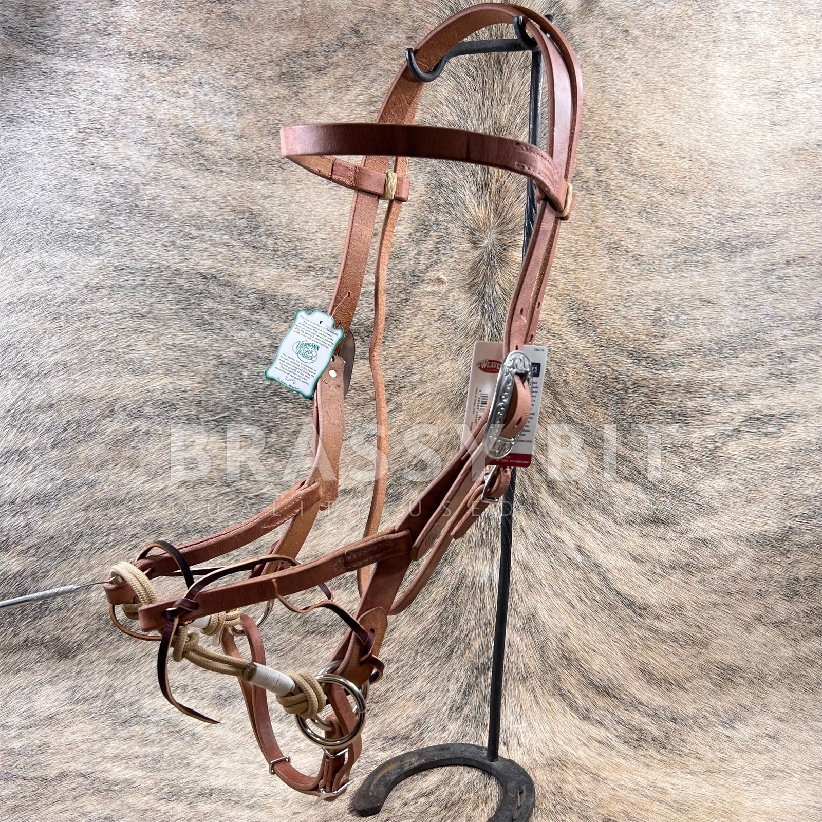Weaver Draft Horse Leather Justin Dunn Bitless Bridle – Brassy Bit Tack