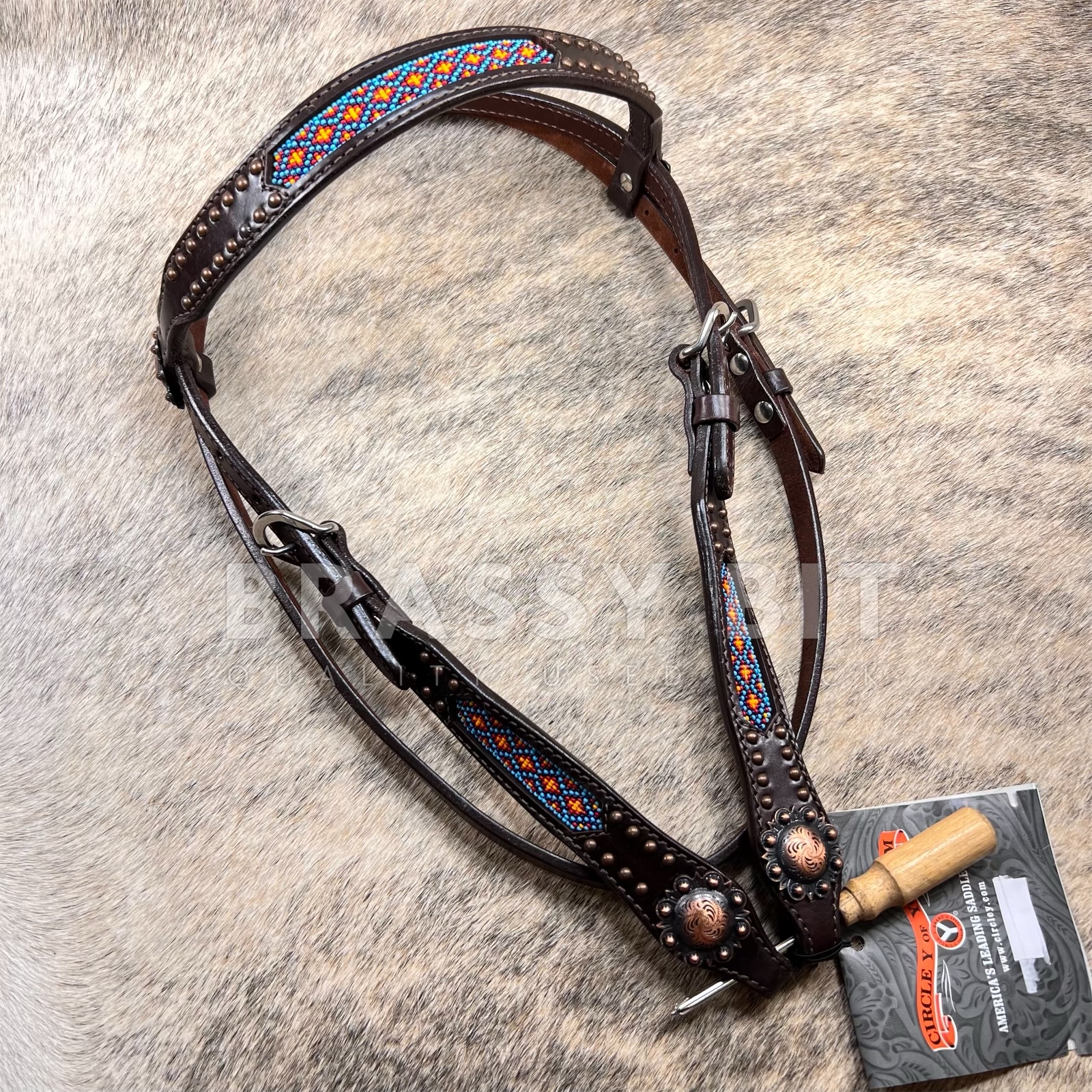 Circle Y Beaded Western Headstall – Brassy Bit Tack