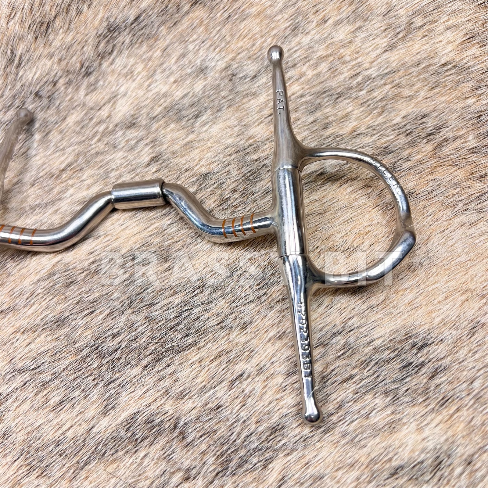 5″ Myler Ported Wide Barrel Full Cheek w/ Hooks – Brassy Bit Tack