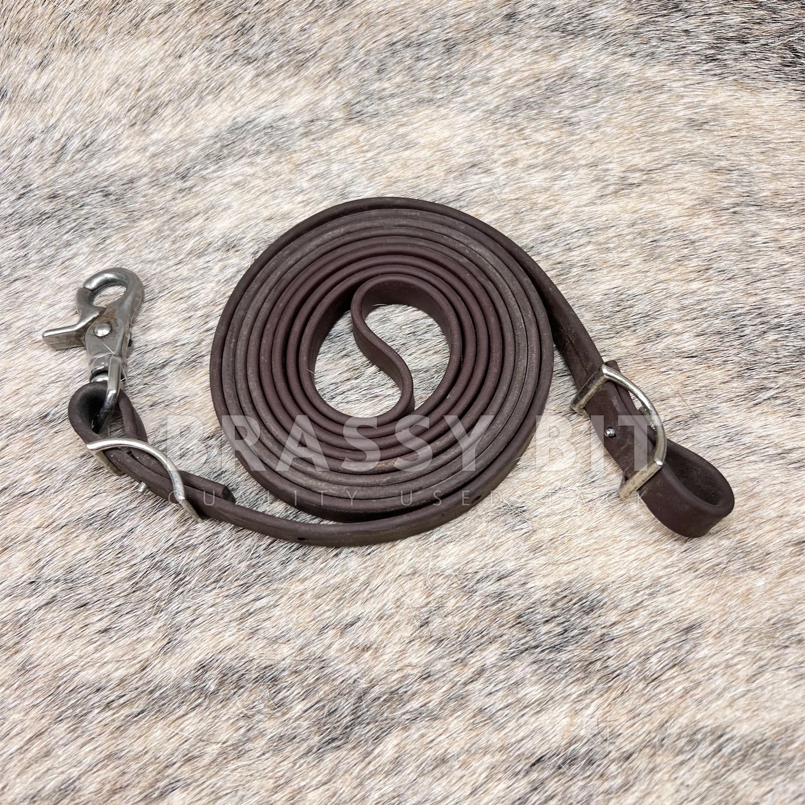 8′ Brown Biothene Roper Reins – Brassy Bit Tack