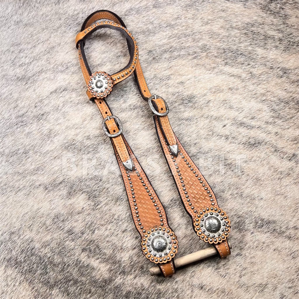 Fancy Dotted & Tooled Western Headstall – Brassy Bit Tack