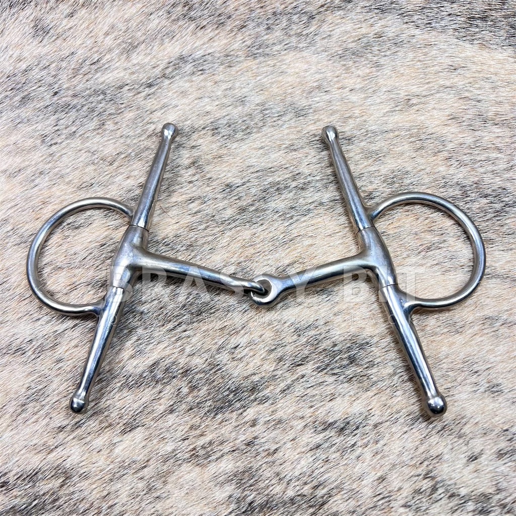 5″ Weighted Cheek Snaffle w/ Thin Mouth – Brassy Bit Tack