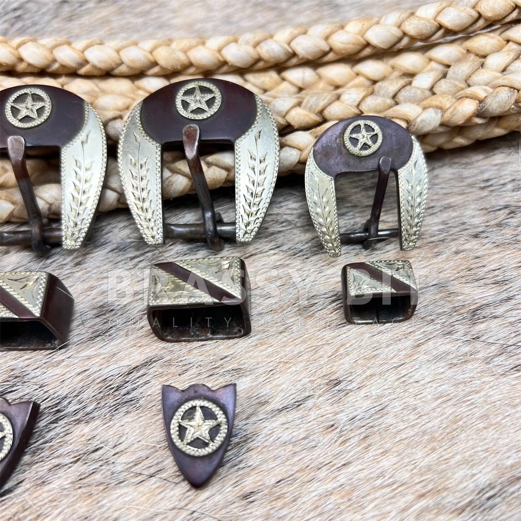 Jayson Jones Custom Headstall Buckle and Concho Set – Brassy Bit Tack