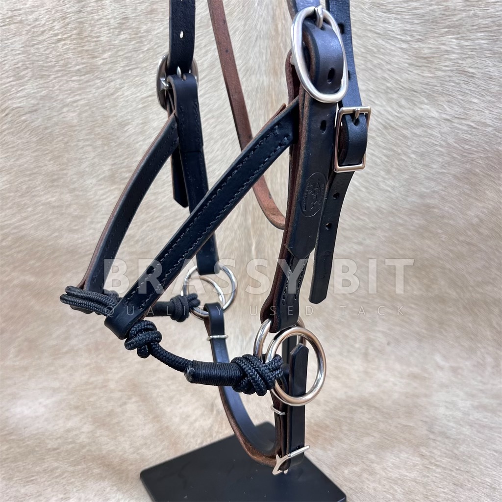 Weaver Black Leather Justin Dunn Bitless Horse Bridle – Brassy Bit Tack