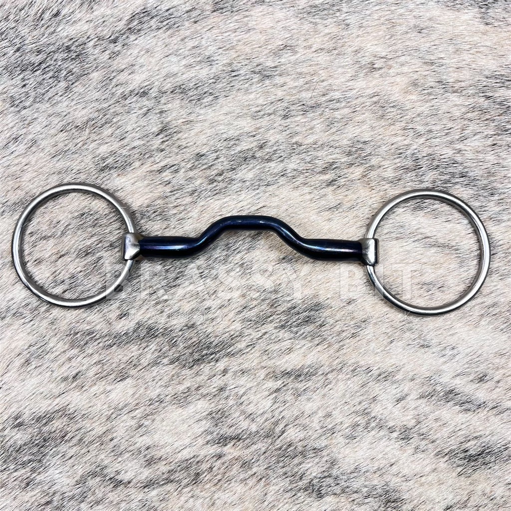 5.25″ Bombers Style Ported Mullen Loose Ring Snaffle – Brassy Bit Tack