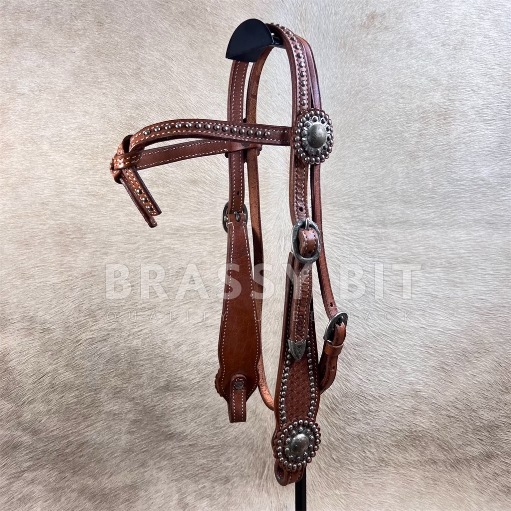 Cody Leather Dotted Futurity Knot Headstall – Brassy Bit Tack