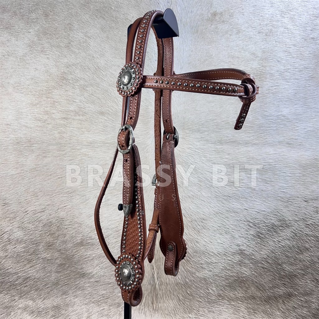 Cody Leather Dotted Futurity Knot Headstall – Brassy Bit Tack